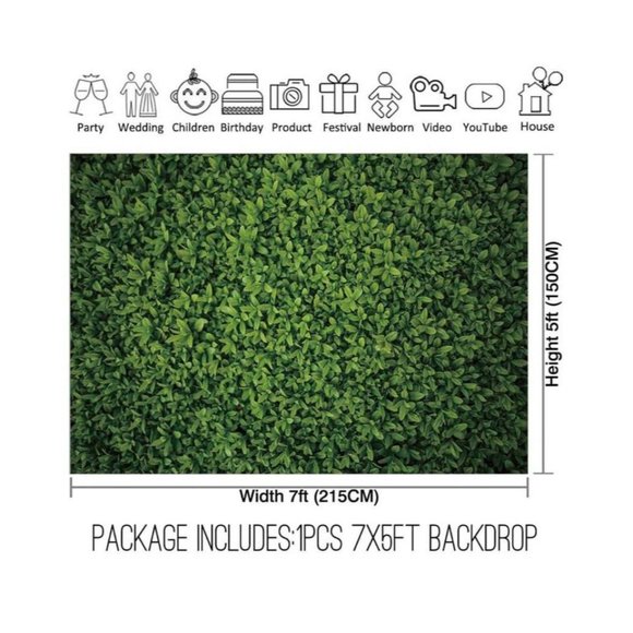 Wall Decor | 7x5 Foot Green Leaves Background Backdrop For Photos ...